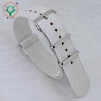 China SS304 Custom Canvas Watch Straps , Snowy White 20mm Canvas Watch Band for sale