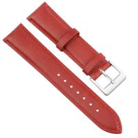 China Rufous Color Leather Watch Strap Bands PVD Plating Stainless Steel Buckle for sale