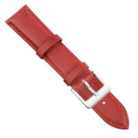 China Rufous Color Leather Watch Strap Bands PVD Plating Stainless Steel Buckle for sale
