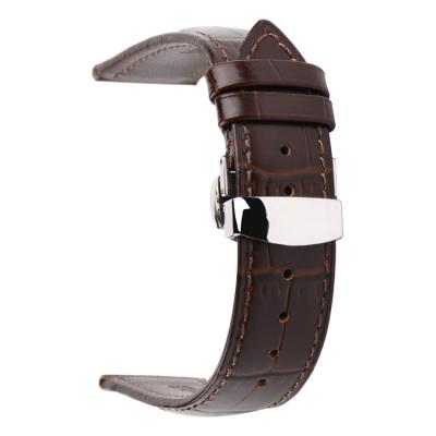 China Gentlemen Classic Leather Watch Straps With Folding Buckle for sale