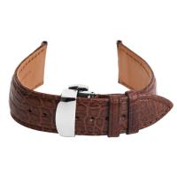 China Soft Crocodile Leather Watch Strap Bands With Folding Clasp for sale