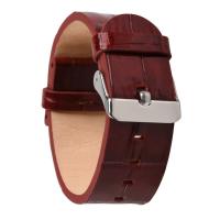 China Polished Wide Genuine Leather Watch Bands , 22mm Mens Leather Strap for sale