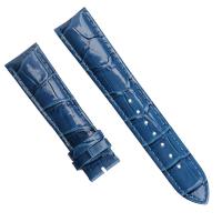 China SHX Polished Blue Leather Watch Strap Bands For Quartz Watches for sale