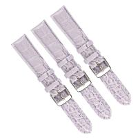 China Light purple Crocodile Leather Watch Strap for sale