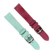 China Mint Green 18mm Leather Watch Strap Bands Flower Embroidered for sale