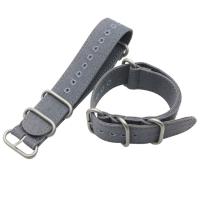 China 18mm Canvas Strap Watch Band Light Gray With Stitching Holes CE ROHS certificate for sale