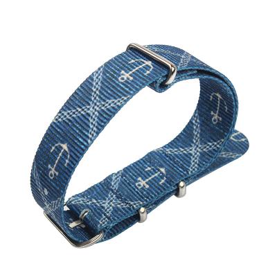 China ROHS  Navy Blue Watch Strap , 24mm Wide Nylon Watch Bands for sale