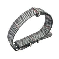 China Grid Pattern Nylon Strap Watch Bands , 22mm Velcro Watch Band for sale