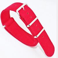 China Solid Color Nato Canvas Watch Strap Bright red With Buckle for sale