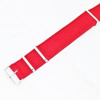 China Solid Color Nato Canvas Watch Strap Bright red With Buckle for sale