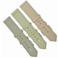China 20mm Canvas Strap Watch Band , Two Pieces Wrist Band Strap With Buckle for sale