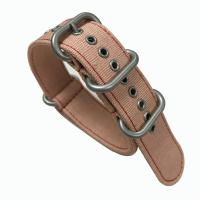 China Flesh Pink Canvas Strap Watch Band With Metal Holes Zulu Style for sale