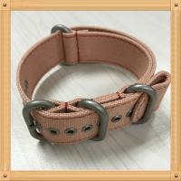 China Flesh Pink Canvas Strap Watch Band With Metal Holes Zulu Style for sale