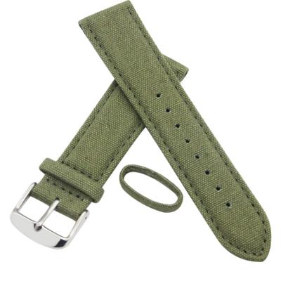 China Tough Canvas Strap Watch Band 18 20 22 24mm Solid Color for sale
