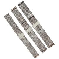 China Polished 22mm Mesh Watch Band , ROHS SS Metallic Watch Straps for sale