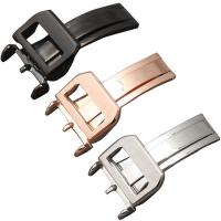 China ROHS Stainless Steel Watch Buckle , 20mm Leather Strap Butterfly Clasp for sale