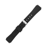 China 16mm TPU Watch Band , Mens Thick Black Rubber Watch Strap ROHS passed for sale