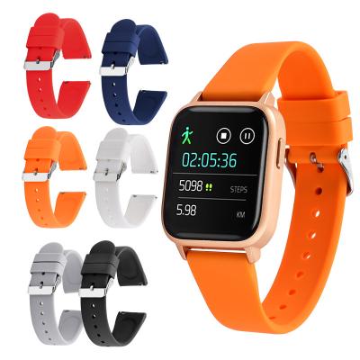 China 6 Colors Shiny Buckle Mens Rubber Watch Bands 18 20 22mm for sale