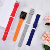China 6 Colors Shiny Buckle Mens Rubber Watch Bands 18 20 22mm for sale
