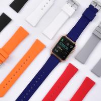 China 6 Colors Shiny Buckle Mens Rubber Watch Bands 18 20 22mm for sale