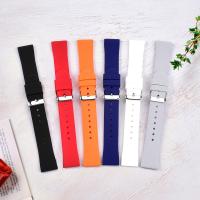 China 6 Colors Shiny Buckle Mens Rubber Watch Bands 18 20 22mm for sale
