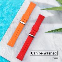 China 6 Colors Shiny Buckle Mens Rubber Watch Bands 18 20 22mm for sale