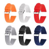 China 6 Colors Shiny Buckle Mens Rubber Watch Bands 18 20 22mm for sale