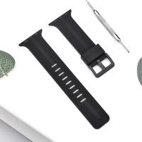China 38 40mm 42 44mm Black Silicone Rubber Watch Strap Bands For Apple Watch for sale