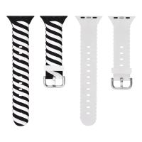 China Custom Printed 38/40mm 42/44mm Apple Watch Silicone Band for sale