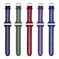 China Carved Silicone Rubber Watch Band 38mm 42mm For Apple Watch 7 6 5 4 3 2 1 for sale