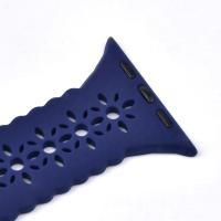 China Carved Silicone Rubber Watch Band 38mm 42mm For Apple Watch 7 6 5 4 3 2 1 for sale