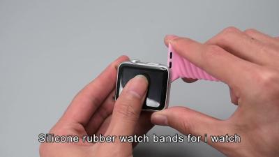China 38 40 42 44mm Silicone Rubber Watch Strap Band For Apple Watch 7 6 5 4 3 2 1 for sale