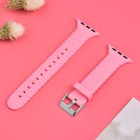 China 38 40 42 44mm Silicone Rubber Watch Strap Band For Apple Watch 7 6 5 4 3 2 1 for sale
