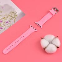 China 38 40 42 44mm Silicone Rubber Watch Strap Band For Apple Watch 7 6 5 4 3 2 1 for sale
