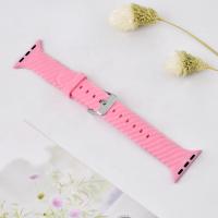 China 38 40 42 44mm Silicone Rubber Watch Strap Band For Apple Watch 7 6 5 4 3 2 1 for sale