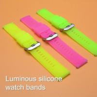 China 18mm 20mm 22mm Adjustable Luminous Silicone Rubber Watch Strap for sale