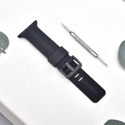 China Multi Color 40mm 44mm Silicone Rubber Smartwatch Band for sale