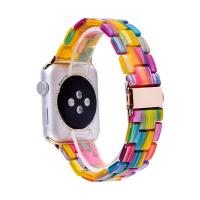 China Easy Release Dazzle Color Resin Watch Strap 38mm 42mm for sale