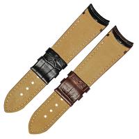 China 16mm - 22mm 2 Piece Curved Replacement Leather Strap for sale