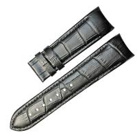 China 16mm - 22mm 2 Piece Curved Replacement Leather Strap for sale