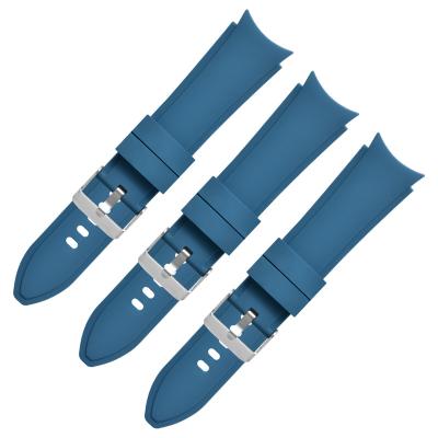 China Soft 20mm width Silicone Watch Straps Elbow Quick Release Design for sale