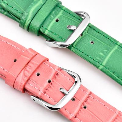 China Custom Cowhide Watch Strap 12-24mm , Soft Leather Watch Band Waterproof for sale