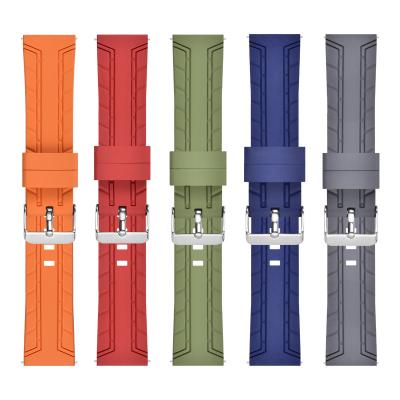 China Sport FKM Rubber Watch Strap 22mm Quick Release Skin Friendly Band for sale