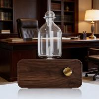 China Hand Blown Glass Vessel Aromatherapy Aroma Diffuser With Natural Wood Grain Preservation for sale