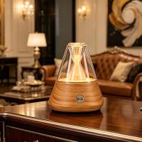 China High-capacity Lithium Battery Wood and Glass Home Aroma Diffuser with Cold-air Diffusion Technology for sale