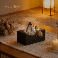 China Hand Blown Glass Vessel Home Aroma Diffuser With Natural Wood Grain Preservation for sale