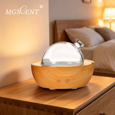 China Bluetooth Music Nordic Beech Glass Ultrasonic Aroma Diffuser with Non-slip Base for Bedroom for sale