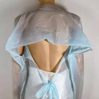 China Safe and Affordable Disposable Plastic CPE Gowns With Thumb Loops for sale