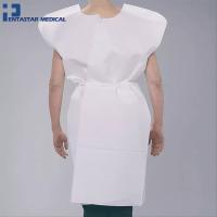China Disposable Exam Patients Gown Single Use Paper Exam Gown Without Sleeve For Patient Use for sale