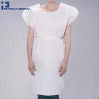 China Disposable Exam Patients Gown Single Use Paper Exam Gown Without Sleeve For Patient Use for sale